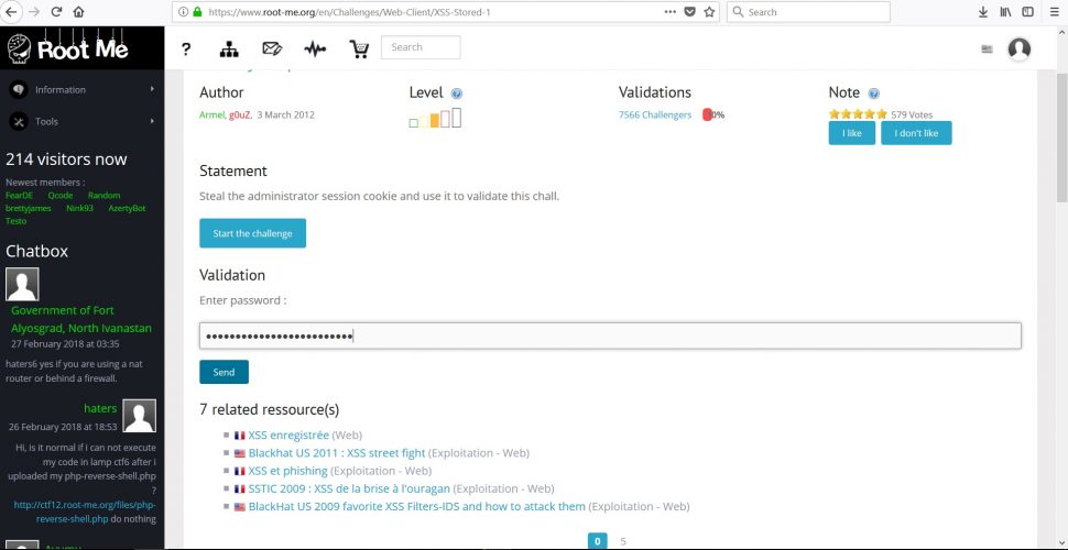 root.me – Web/Client: XSS – Stored 1 – Loveless